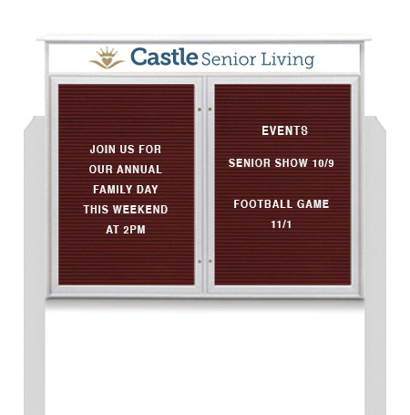 60x24 Standing Enclosed Outdoor Message Center Letter Boards with ...