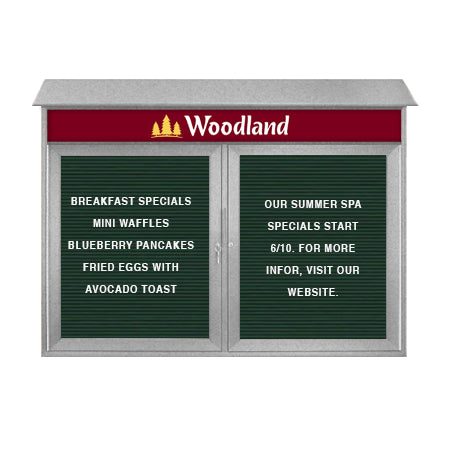 60x36 Weatherproof Enclosed Outdoor Message Center Letter Boards Wall ...