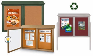 Shop DOUBLE SIDED Free Standing Single Door Bottom Hinged Cork Board ...