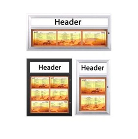Outdoor Menu Case Displays with Header For 8.5x14 Restaurant Menus ...