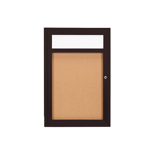 30x40 Outdoor Enclosed Poster Display Case, LED Light + Message Header ...