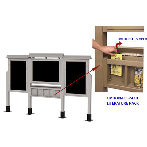 Eco-Design Faux Wood 3-IN-ROW Outdoor Information Center Free-Standing ...