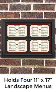 17x11 Magnetic Enclosed Outdoor Menu Display Case 17x11 Landscape Menu ...