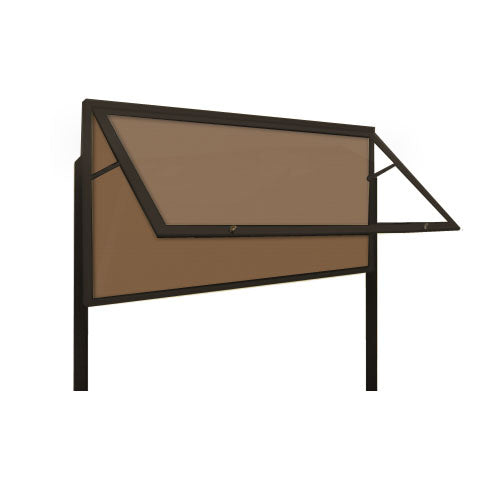 XL Outdoor Enclosed Bulletin Board Stands w Header, Light | SHIPS FREE ...