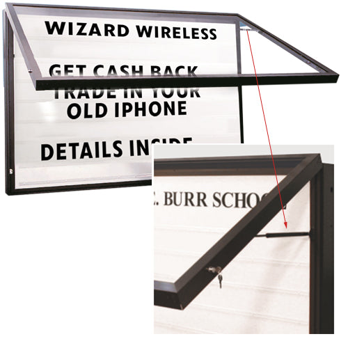 Wall Mount Heavy-Duty Outdoor Reader Board 84x60 in 4 Cabinet Finishes ...