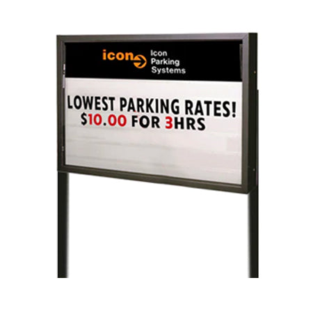 2-Sided Free Standing Heavy-Duty Reader Board Case 72x48 with Header ...