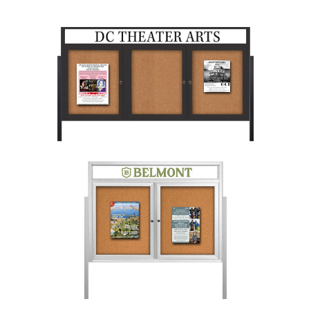 Free Standing Outdoor Bulletin Board Display Cases 25 Sizes + Header ...