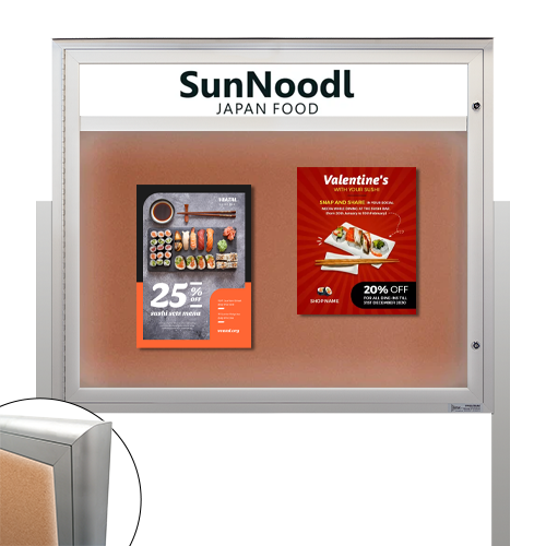 Radius Edge Outdoor Bulletin Boards with LED Lights + Header + Posts ...