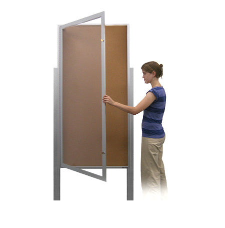 Extra Large Outdoor Enclosed Poster Display Cases Lighted with Posts ...