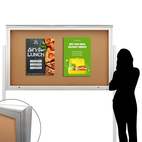 Freestanding WeatherPLUS XL Radius Edge Outdoor Poster Display ...