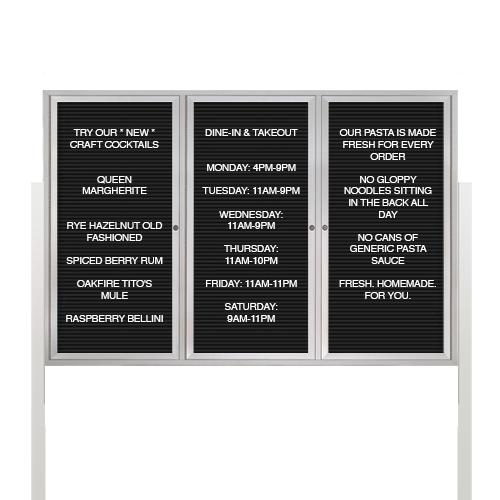 Extreme WeatherPlus™ Standing 2-3 Door Outdoor Letter Board Display ...