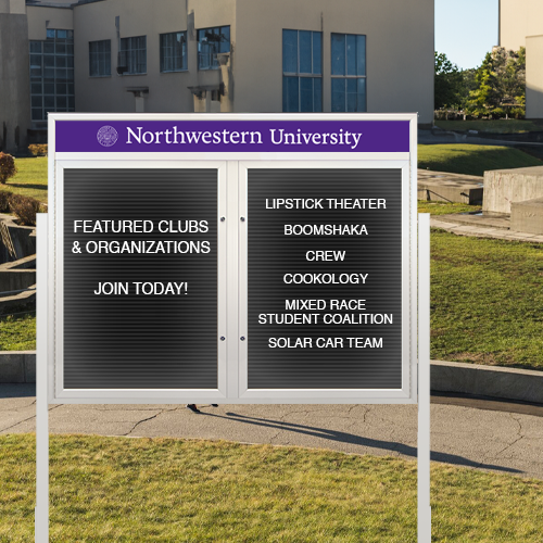 Extreme WeatherPlus™ LED-Lit 2-3 Door Letter Board Stand with Header ...