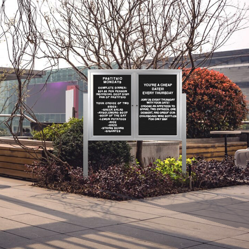 Extreme WeatherPlus™ 2-3 Door Radius Edge Letter Board Display Stand ...