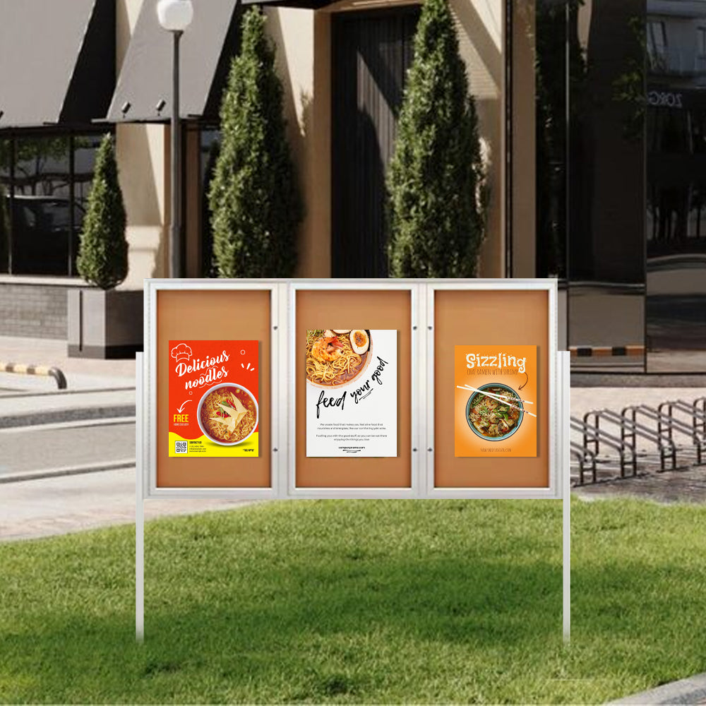 Extreme WeatherPlus™ Outdoor Enclosed Poster Stands 2-3 Doors ...