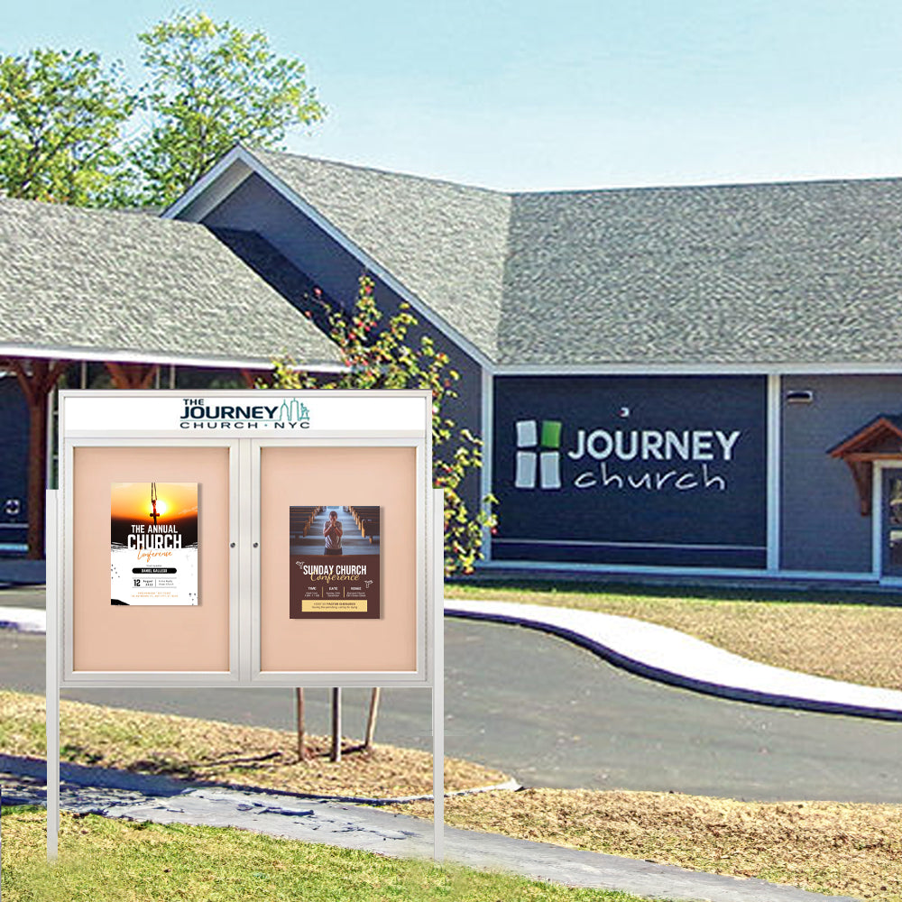 Free-Standing Extreme WeatherPlus™ Poster Cases 2-3 Doors ...