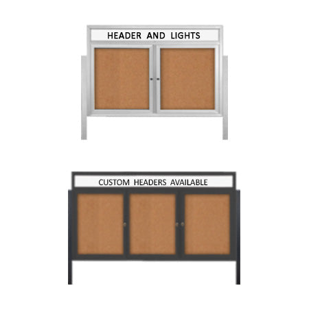 Outdoor Poster Display Cases on Leg Posts 2-3 Doors +Header Ships Free ...