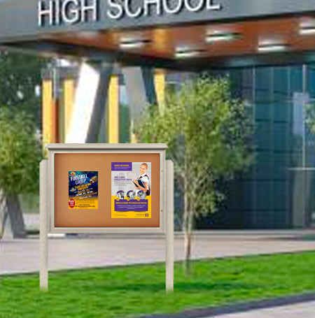 Double Sided 48x48 Free Standing Message Center with Cork Board - Eco ...