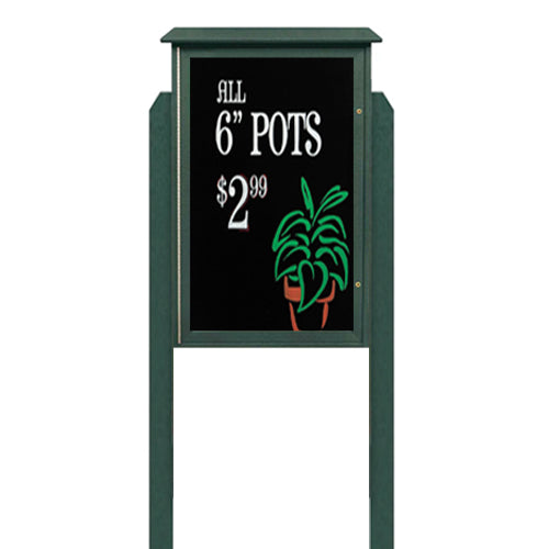 48x48 Standing Magnetic Black Dry Erase Board Outdoor Message Center ...