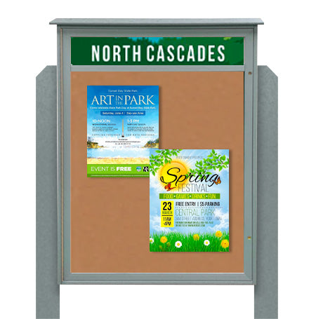 24x48 Standing Outdoor Message Center with Header - Recycled Plastic ...