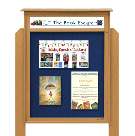 24x60 Standing Outdoor Message Center with Header - Recycled Plastic ...