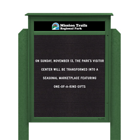 Eco-Friendly 24x60 Letter Board Outdoor Message Center with Header ...