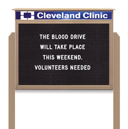 27x40 Outdoor Letter Board Message Center with Header and Posts - 1 ...