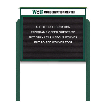 27x40 Outdoor Letter Board Message Center with Header and Posts - 1 ...