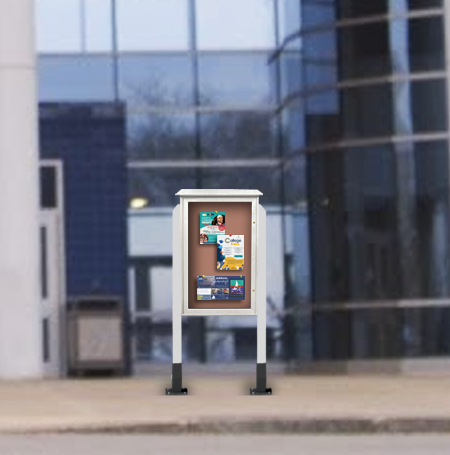 26x42 Standing Outdoor Message Center - Fabric Wrapped Magnetic Board ...