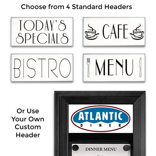 Magnetic Outdoor Restaurant Menu Display 17x30 Pre-Printed Headers ...