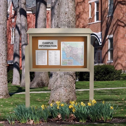 Outdoor Bulletin Board Message Center + Posts | Faux Wood Info Board ...