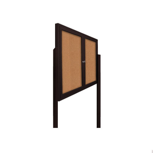 60x24 Standing Enclosed Radius Bulletin Board w Lights - FREE Shipping ...