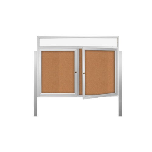 Free Standing Outdoor Bulletin Board Display Cases 25 Sizes + Header ...