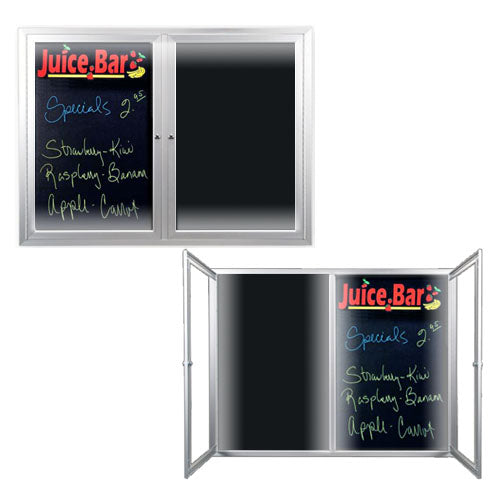 Outdoor Enclosed Dry Erase Markerboard with LED Lighting (2 and 3 Doors ...