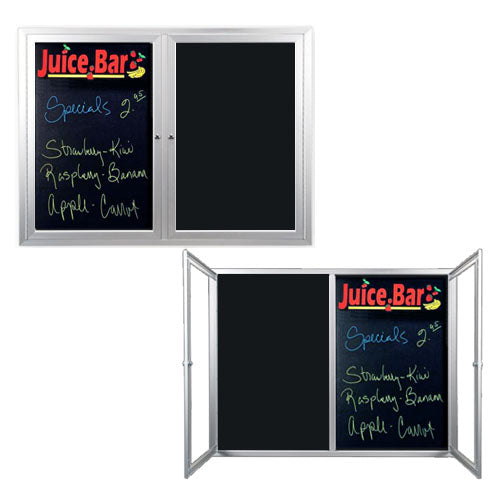 Outdoor Enclosed Dry Erase Markerboard with Radius Edge (2 and 3 Doors ...