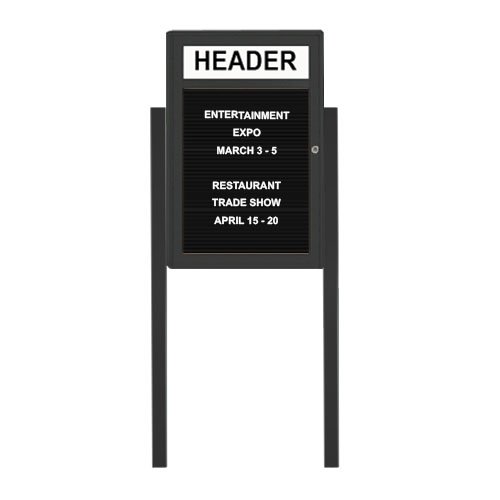 Outdoor Changeable Letter Board with Posts | Radius Edge Metal Cabinet ...