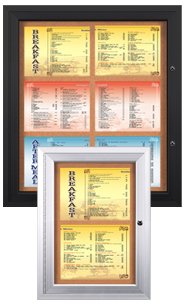 Enclosed Outdoor Menu Display Cases For 8.5x11 Menus | Wall Mounted ...