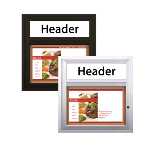 Outdoor Restaurant Displays with Header | Menu Cases | Wall Mount ...