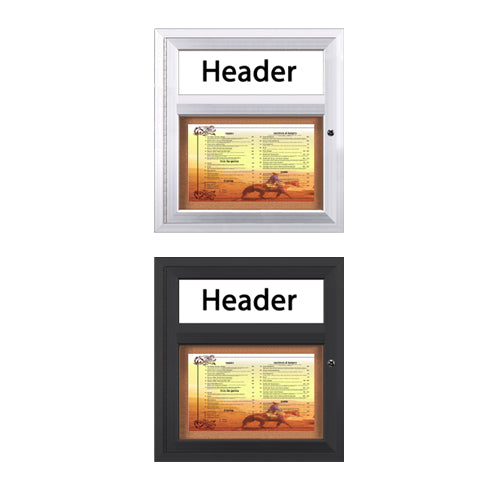 Outdoor Menu Case Displays with Header For 8.5x14 Restaurant Menus ...