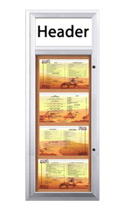 Outdoor Menu Case Displays with Header For 8.5x14 Restaurant Menus ...