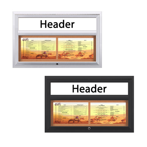 Outdoor Menu Case Displays with Header and Lights For 8.5x14 Menus ...