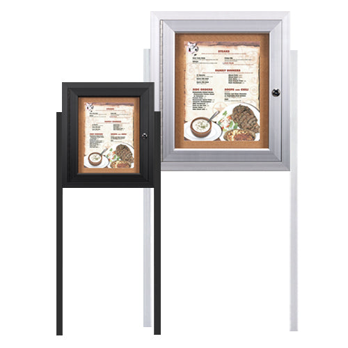 Outdoor Restaurant Menu Display Cases with Posts - Ships Free 7 Sizes ...