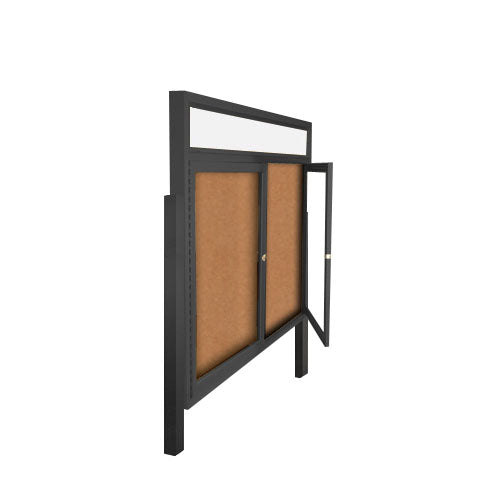 Standing Outdoor Enclosed Poster Display Cases with Message Header (Ra ...