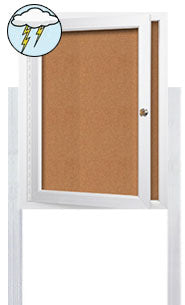 Standing Outdoor Enclosed Poster Display Cases + Light + 2 Posts ...