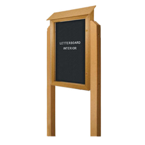 27x40 Outdoor Message Center Stand + Letter Board Display on Posts ...