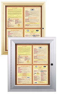 LED Lighted Outdoor Restaurant Menu Display Cases For 11x17 Menus ...