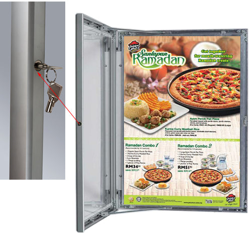 Waterproof Outdoor Poster Display Frame 18 x 24 Side Locking Cabinet ...
