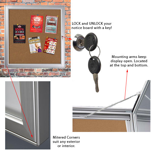 Outdoor Premium Weatherproof Notice Board Holds up to 12 Prints 8.5x11 ...