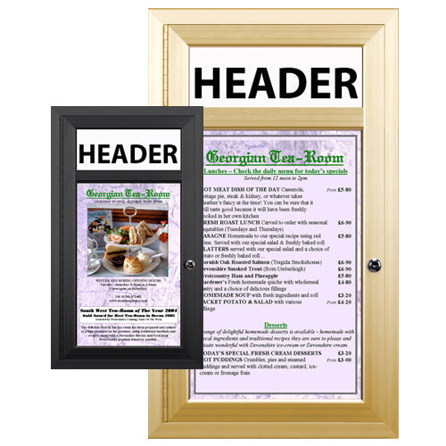 Outdoor Restaurant Displays with Header | Menu Cases | Wall Mount ...