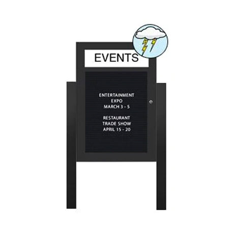 Outdoor Enclosed LED Lighted Letter Boards with Header | Single Lockin ...