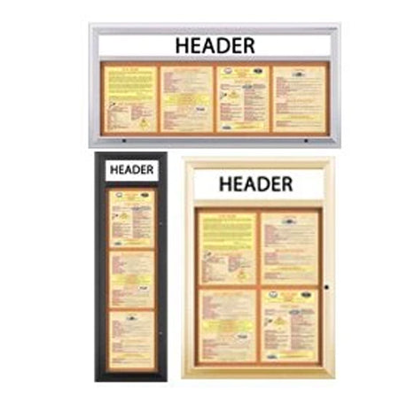 Enclosed Outdoor Menu Cases with Header For 11x14 Restaurant Menus ...